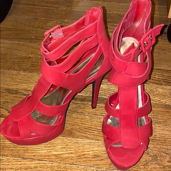 Shoes | Charlotte Russe Red Heels With Zipper | Poshmark